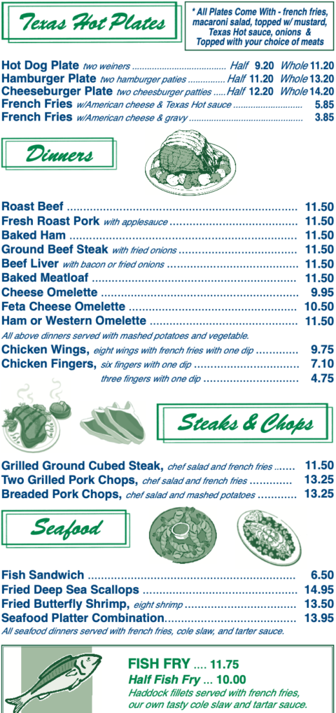 Menu Card | Texas Hot