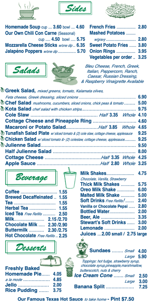 Menu Card | Texas Hot